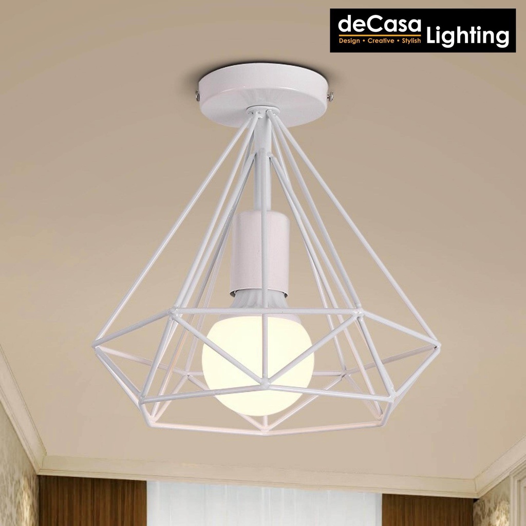 DECASA Loft Design Ceiling Light Diamond Lamp Shape Ceiling Lamps Lampu ...