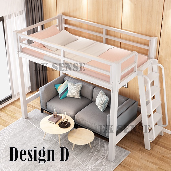 EKSENSE Upgraded Metal Loft Bed Frame Ladder Double Decker Bunk Rangka ...