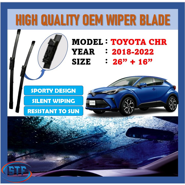 Toyota CHR OEM Front Windshield Wiper High Quality 26” + 16” (2PCS/SET ...