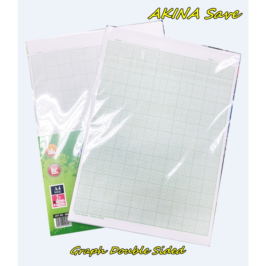 AKINA SAVE 100’s 30’s JH A4 Graph Paper Double Sided / Single Line ...