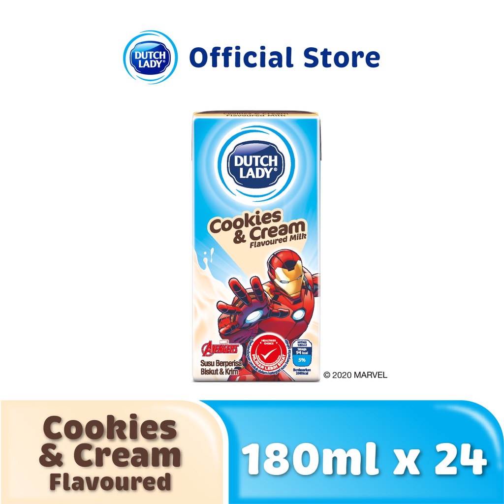 [Bundle of 24] Dutch Lady UHT Marvel Cookies & Cream (180ml) | Shopee Malaysia