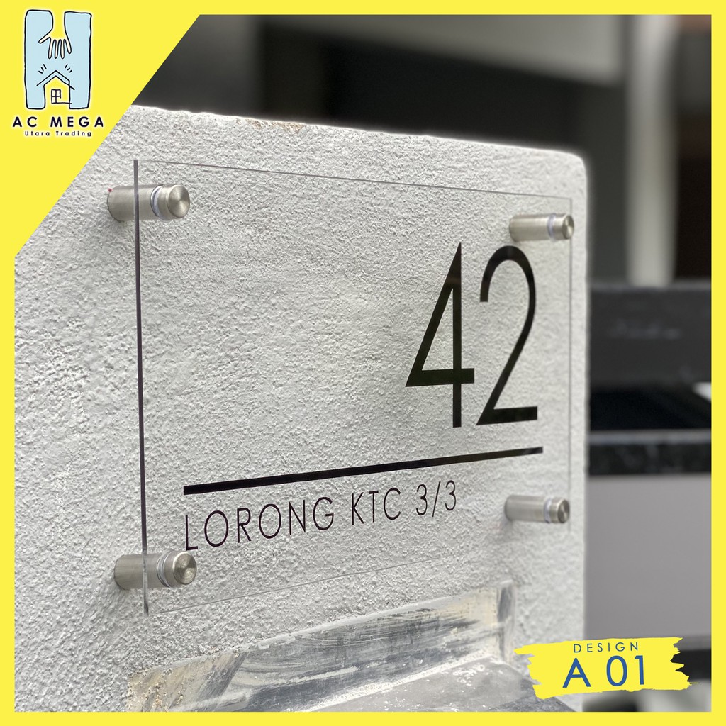 house number | nombor rumah | sign plate acrylic | number rumah | plate ...