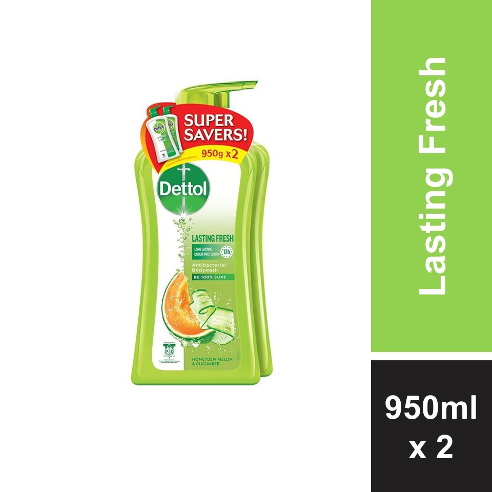 Dettol Antibacterial Shower Gel Lasting Fresh 950ml X 2s [twin Pack