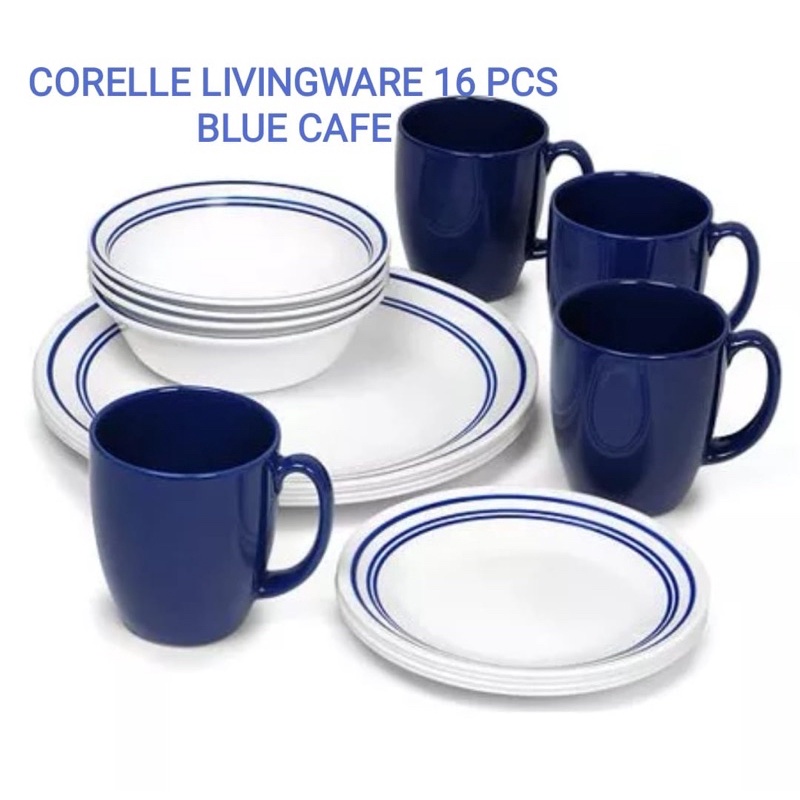 CORELLE LIVINGWARE BLUE CAFE 16pcs | Shopee Malaysia