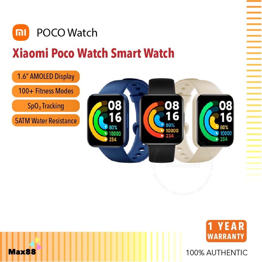 Xiaomi Poco Watch Smart Watch 1.6" AMOLED + GPS + SpO2 Blood Oxygen ...