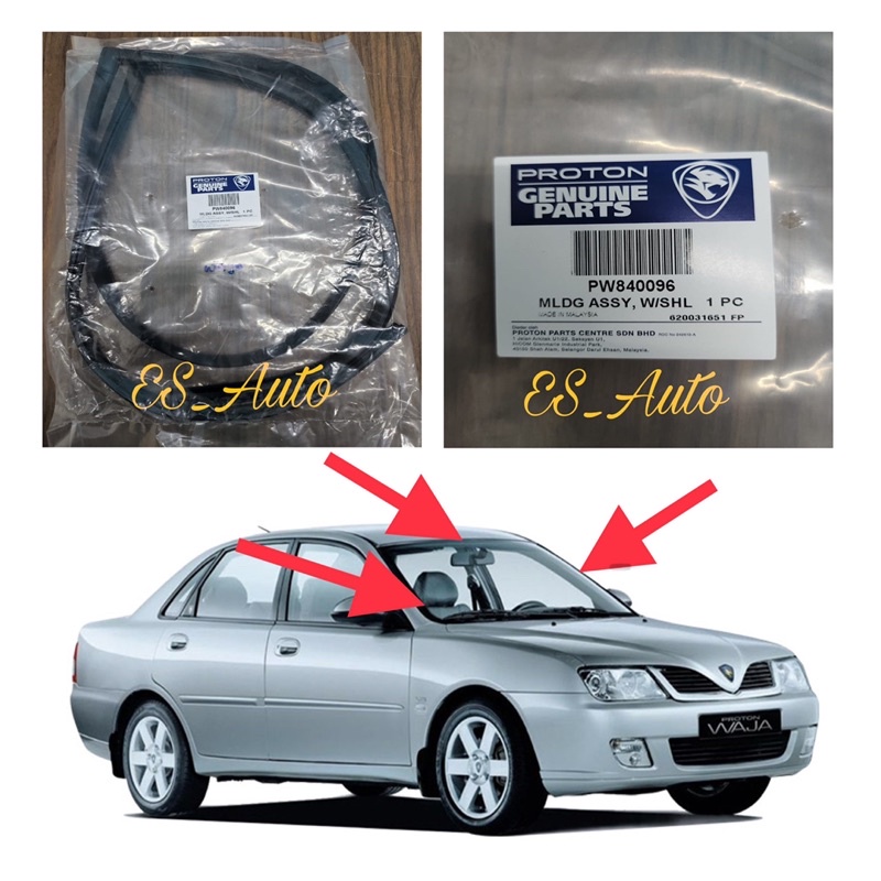 *Proton Waja Front & Rear Windscreen Moulding Rubber/ Getah Cermin ...