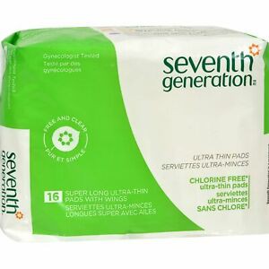 Seventh Generation Super Long Ultra Thin Pads With Wings (16pcs ...