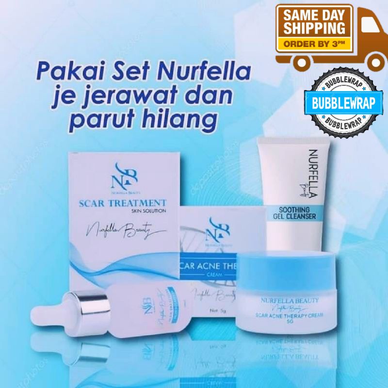 SET NURFELLA BEAUTY NB SKINCARE [KRIM PARUT JERAWAT/SERUM/ SABUN JERAWAT /GEL CLEANSER / 2 IN 1 ...