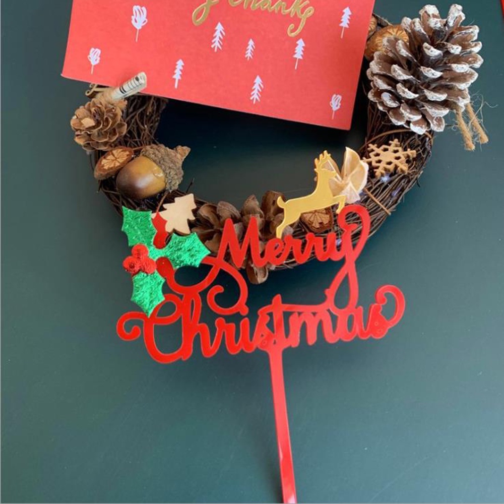 Merry Christmas Acrylic Cake Topper Merry Christmas Cupcake Topper
