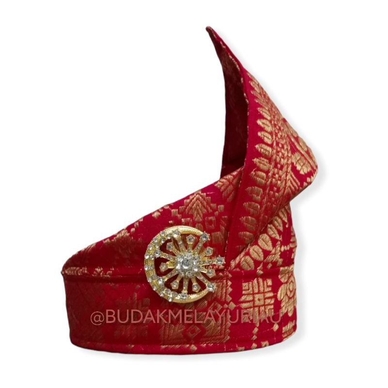 MALAY TANJAK FULL SONGKET NATURAL CROWN TIE RIAU MALAY BUDAK | Shopee ...