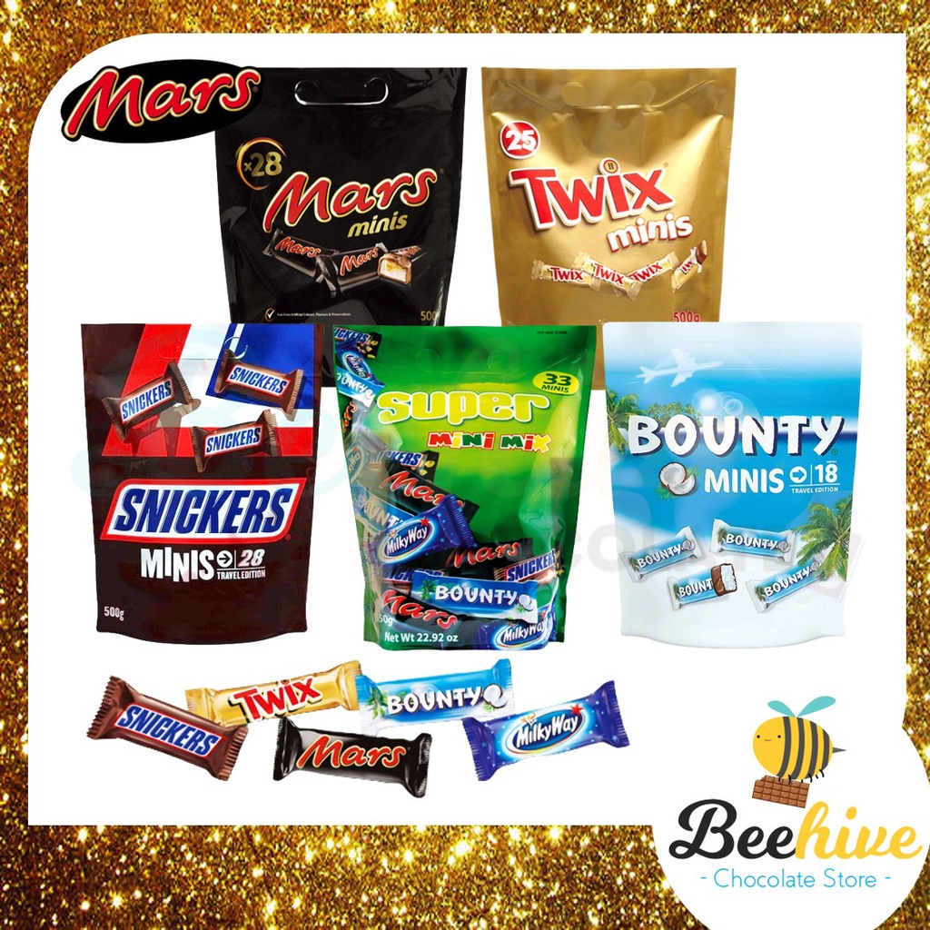 Mars Snickers Bounty Milky Way Twix Mini Mix Pouch 440g - 650g | Shopee Malaysia