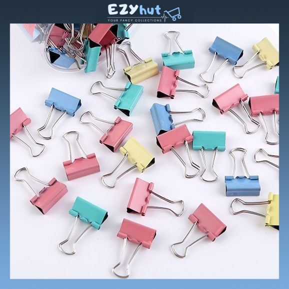 (BLACK/COLOUR) Paper Clip Binder Clip Foldback Clip Paper Clipper Clip ...