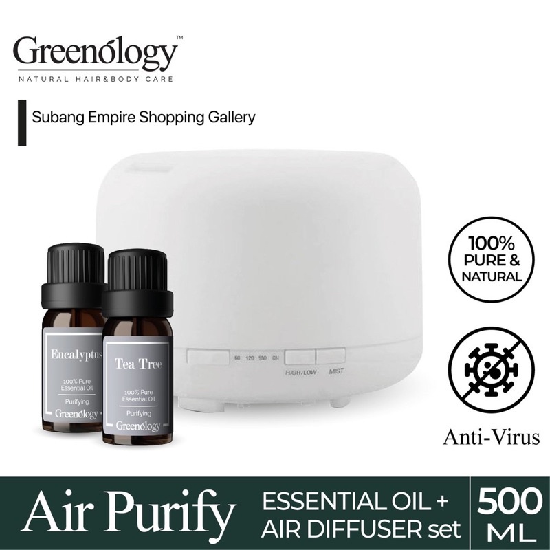Greenology Natural Aromatherapy Air Purify Essential Oil Air Diffuser Set | Shopee Malaysia