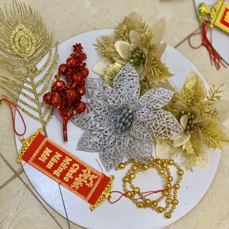 10 sets of cake tower decorations INCLUDED WITH CANDLE GLUE | Shopee ...