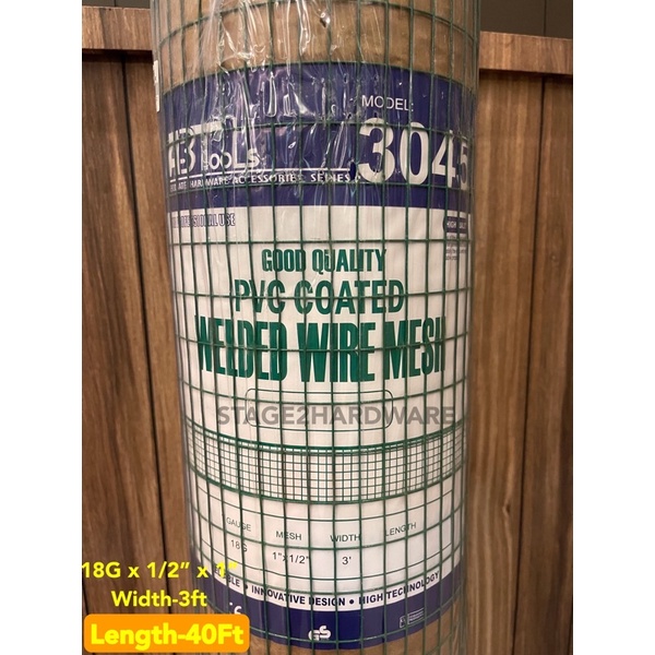 1/2" x 1" x 18G x 40ft Green PVC Coated Wire Mesh Green Netting Dawai ...