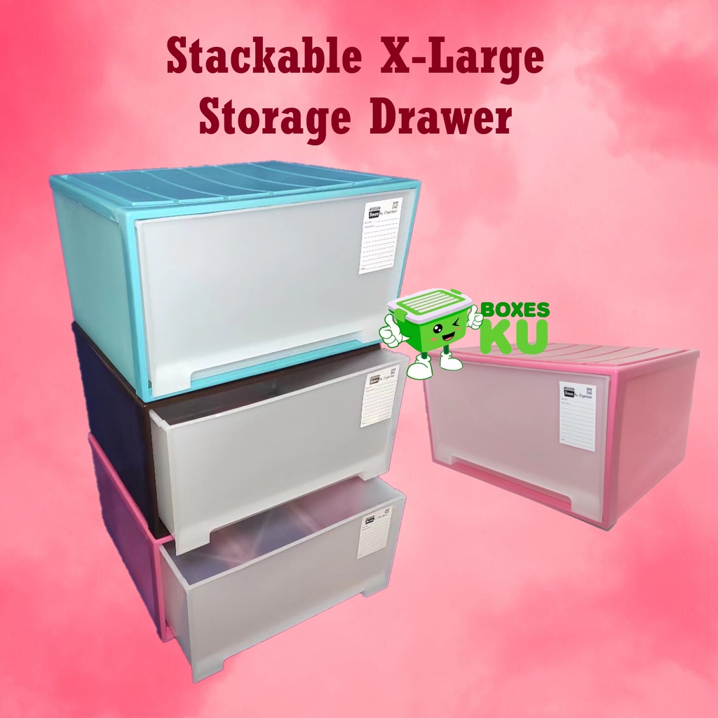 [New] Extra Large Stackable Storage Drawer/ Cabinet/ Organizer/ Bekas ...