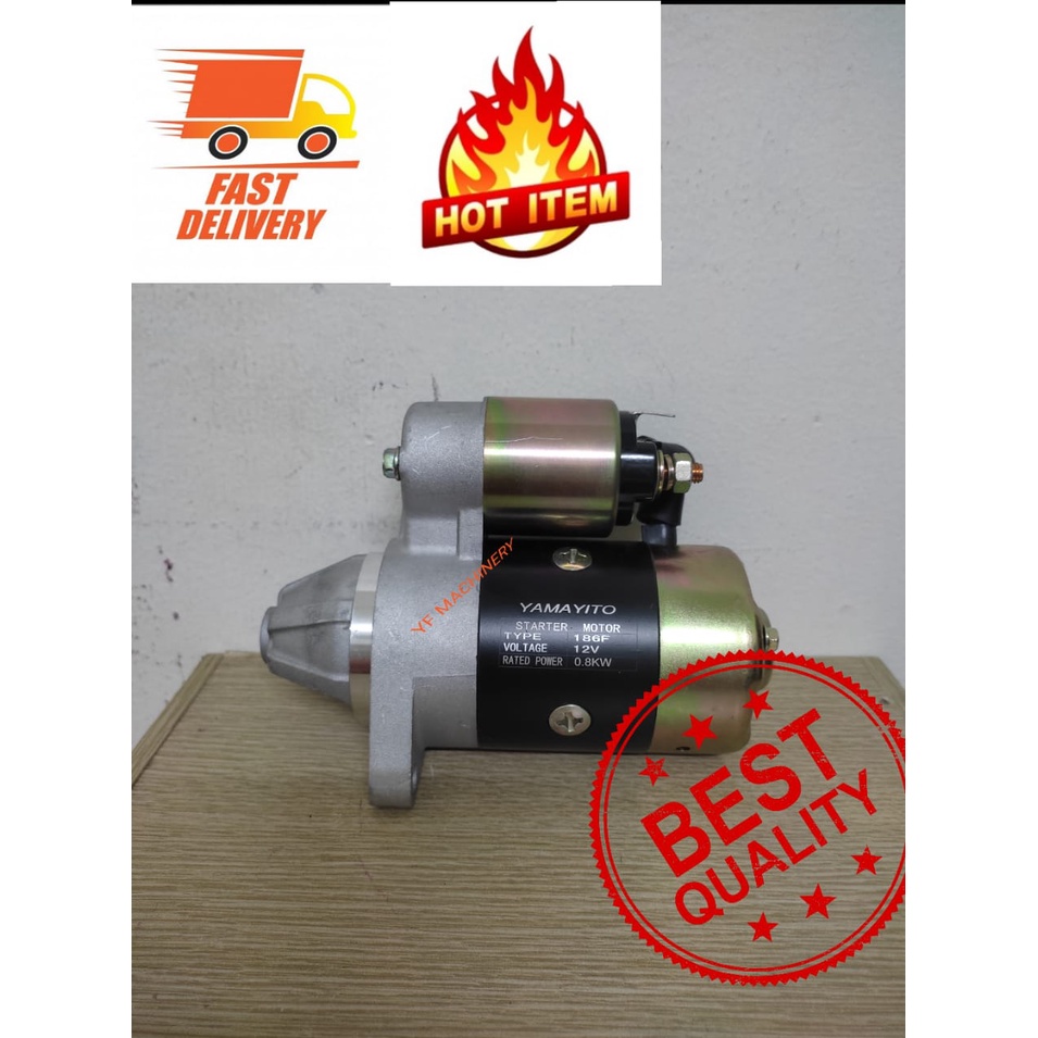 READY STOCK Yanmar China Engine 178F 186F Diesel Engine Starter Motor ...