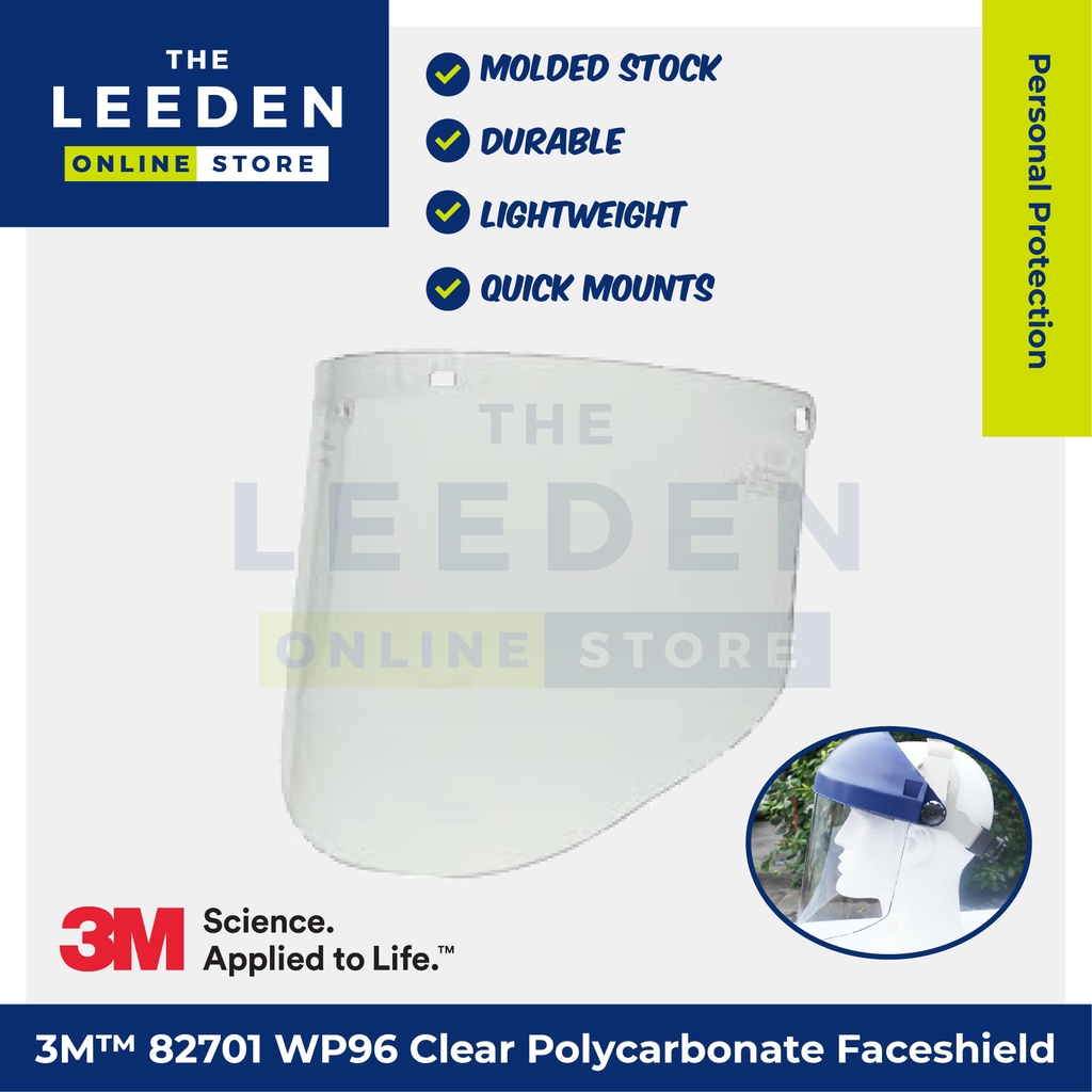 3M™ 82701 WP96 Clear Polycarbonate Faceshield by Leeden Online Store ...