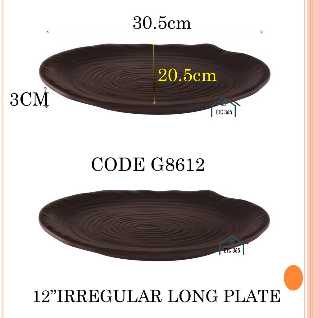 100% Melamine Japanese & Korean Frosted Surface Unique Long Plate ...