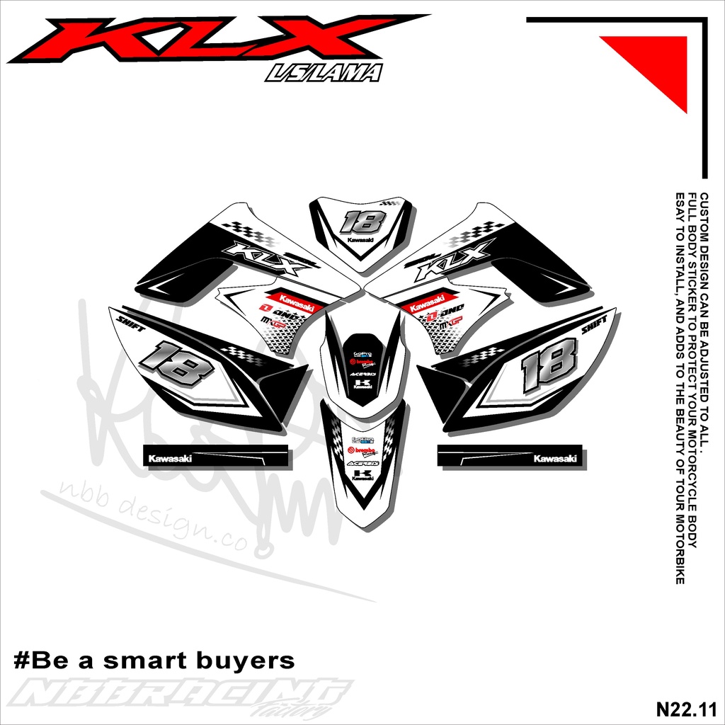 Old KLX 150s/L Sticker Decal - Old KLX Sticker Fullbody Latest Racing ...