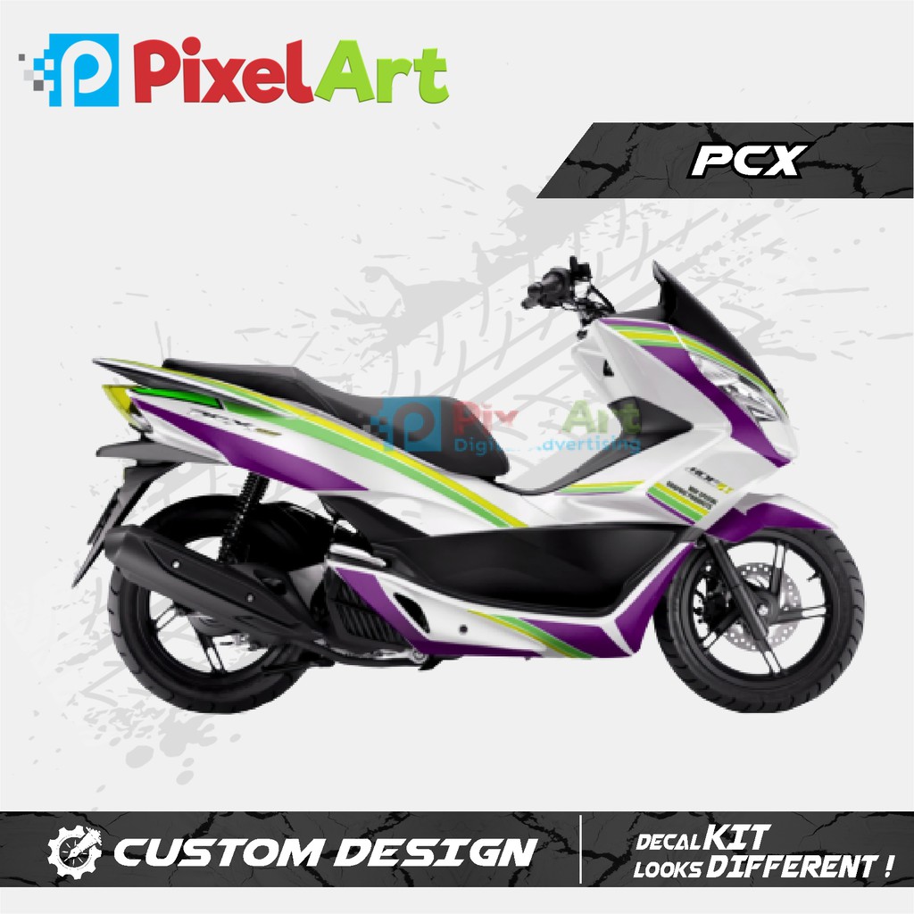 Premium QUALITY PCX GRAFIS WHITE FULL BODY MOTORCYCLE DECAL STICKER ...