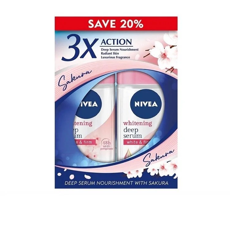 Nivea Women Deodorant Deep Whitening Serum Sakura Roll On 50ml Pack-Of ...
