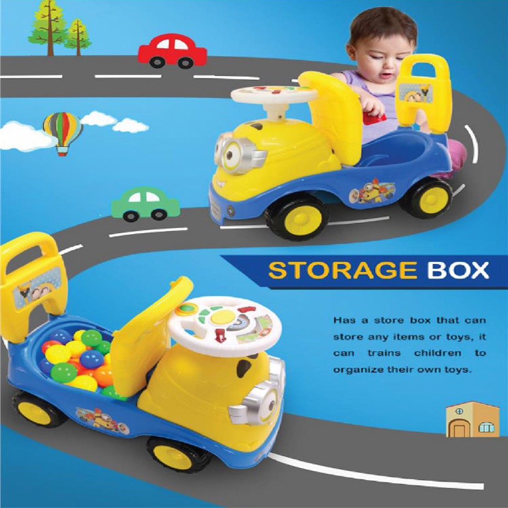Kereta Mainan untuk Kanak Kanak // Minion Car Ride On Walker Push Toys ...