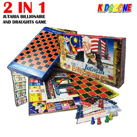 1 Jutaria Billionaire and Draughts Board Game Classic Fun Challenge ...