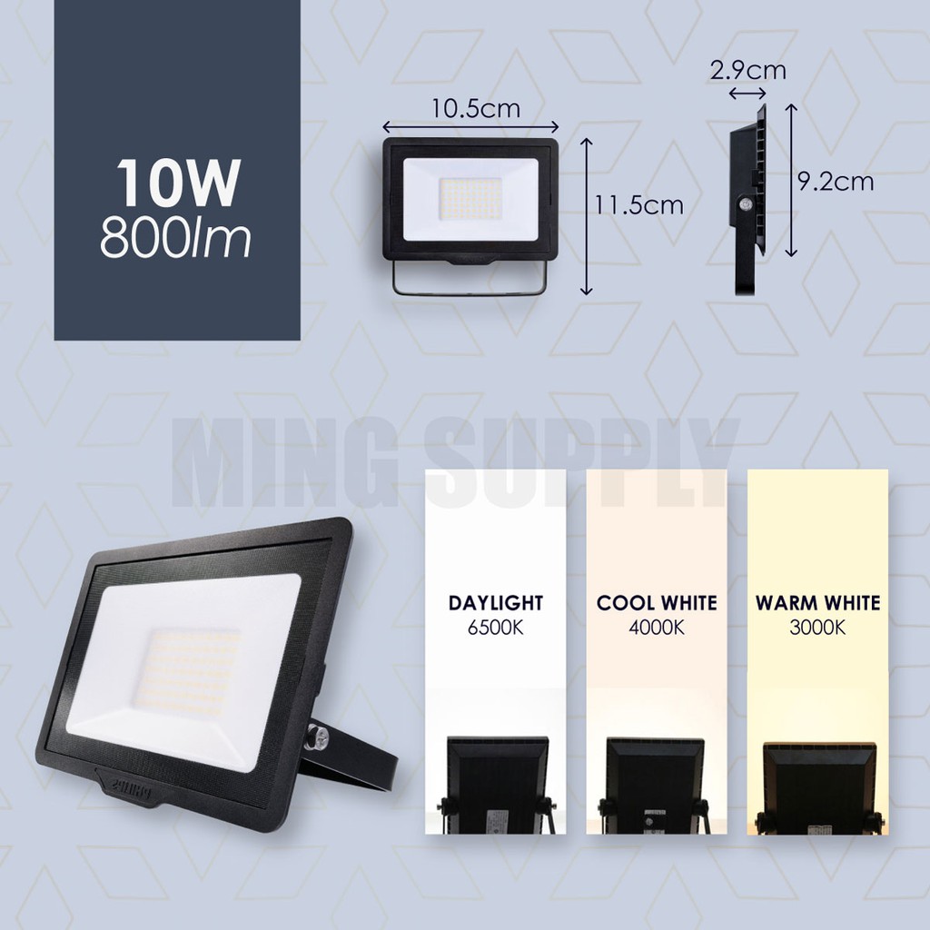 Philips LED Flood Light Essential Smart Bright G3 BVP150 10w 20w 30w 50w 70w Spotlight ...