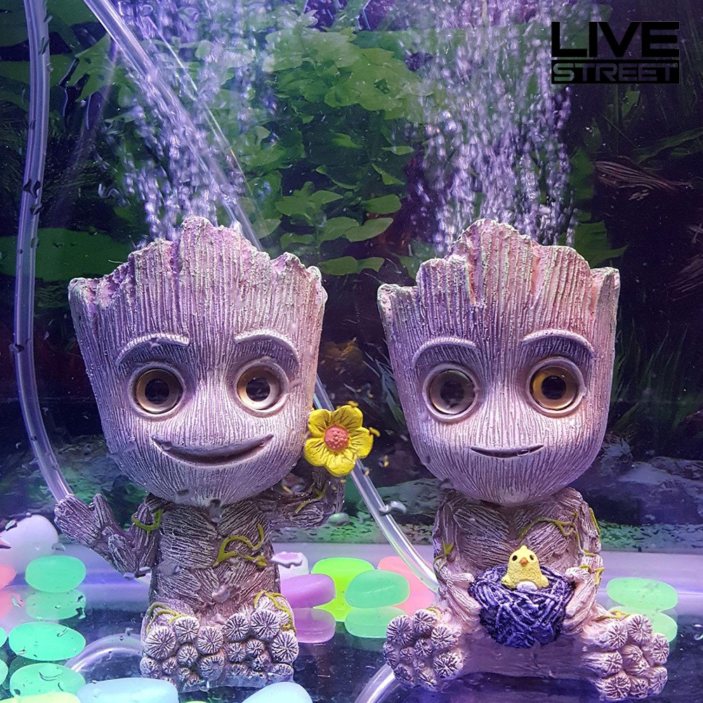 Livestreet Lovely Groot Aquarium Fish Tank Decor Oxygen Pump Air Bubble ...