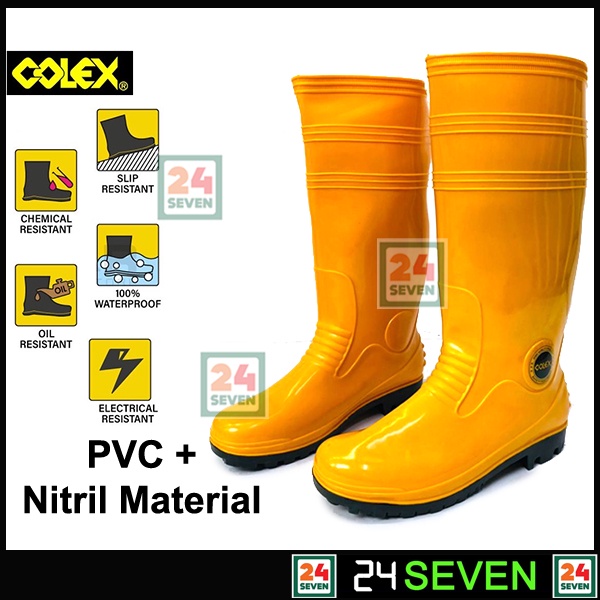 COLEX RUBBER BOOT YELLOW RAIN BOOT PVC BOOT KASUT GETAH | Shopee Malaysia