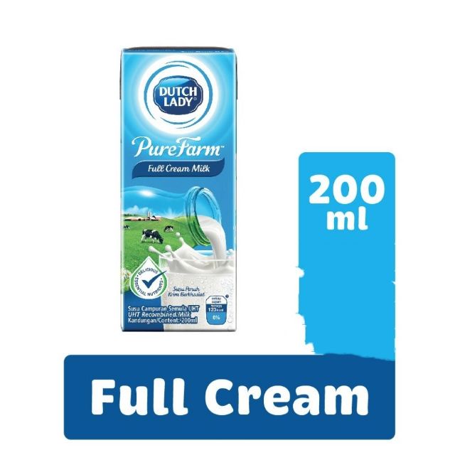 Dutch Lady Pure Farm Full Cream Milk 200ml | Shopee Malaysia