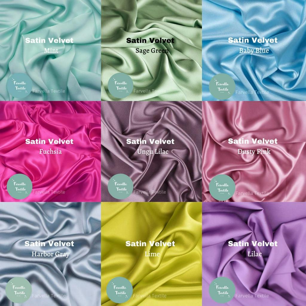 Fabric MATERIALS PER 1 Meter Premium Velvet Satin Fabric for Gamis ...