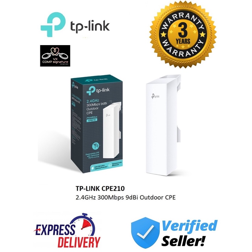 TP-LINK CPE210 Access Point 2.4GHz 300Mbps 9dBi AP Repeater Outdoor CPE ...