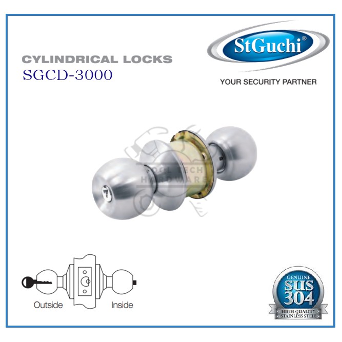 St Guchi Cylindrical Lock (Entrance) - SGCD-3000 | St Guchi Cylinder ...