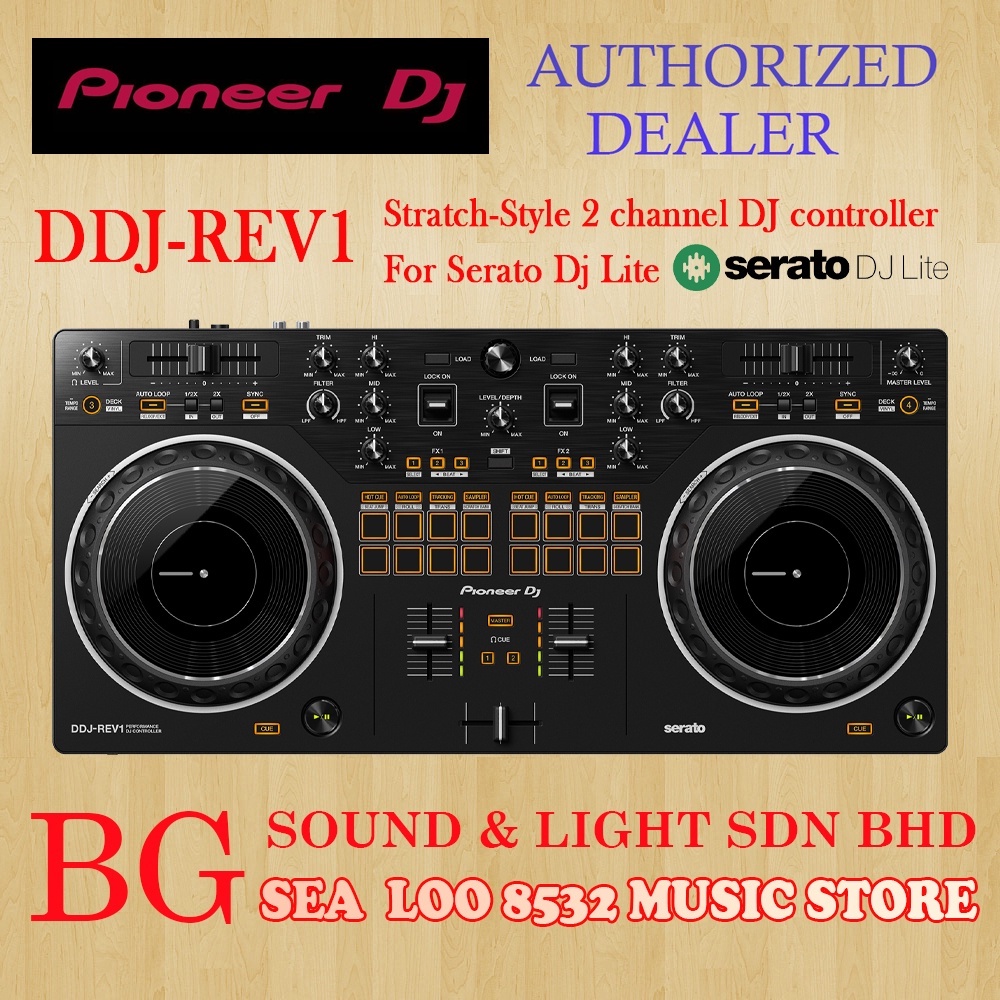 PIONEER DDJ-REV 1 / REV1 STRATCH-STYLE 2 CHANNEL DJ CONTROLLER FOR ...