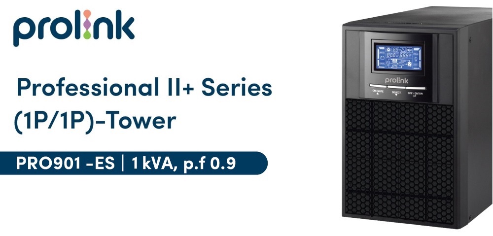 Prolink 1KVA/900W Pure Sine Wave Online UPS with AVR for Server NAS ...