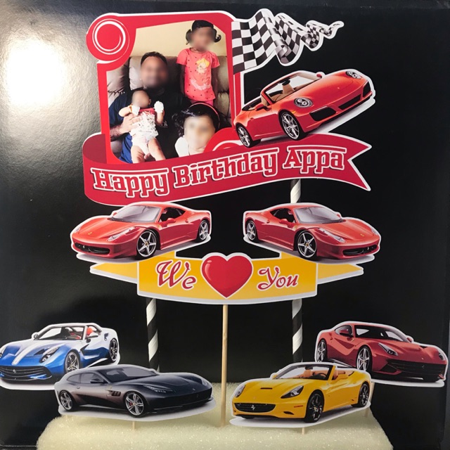 Custom Ferrari Theme Cake Topper | Shopee Malaysia