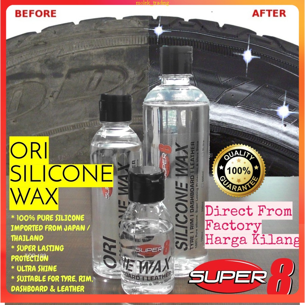 100% Ori Silicone Wax Pengilat Wax Tayar Kilat Super8 Untuk Tayar ...