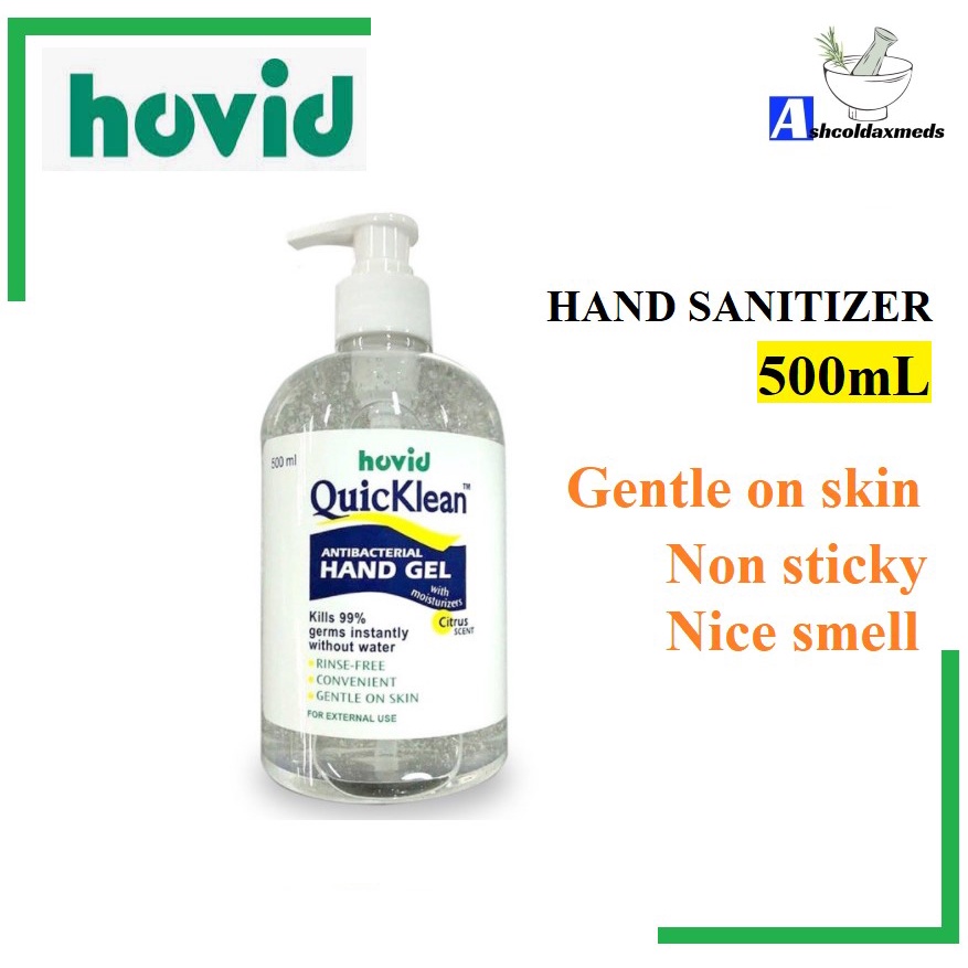 Hovid QuicKlean Antibacterial Hand Sanitizer 500ml EXP09/2028 | Shopee ...