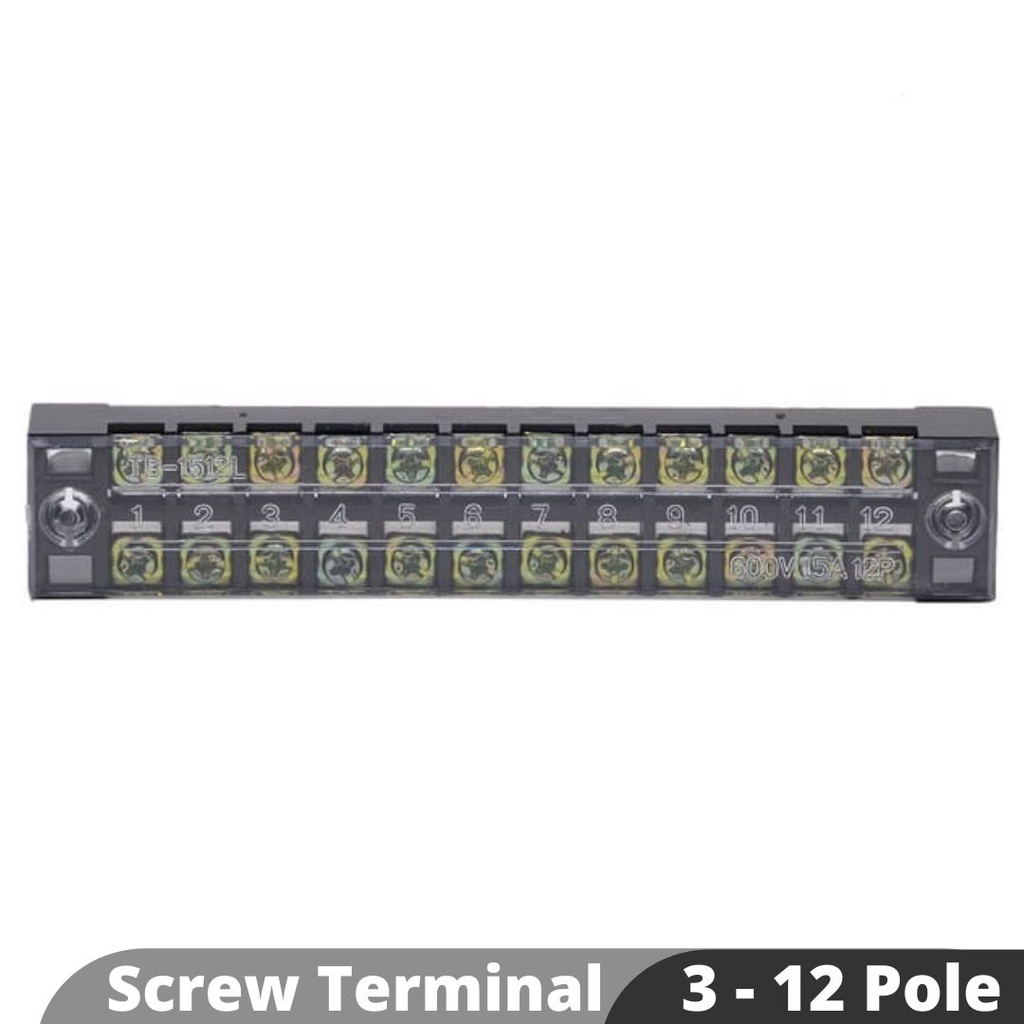 TB-1503 Dual Row Strip Screw Terminal Block 15A 600V Fixed Wiring Board ... TB-1503 Dual Row Strip Screw Terminal Block 15A 600V Fixed Wiring Board ...