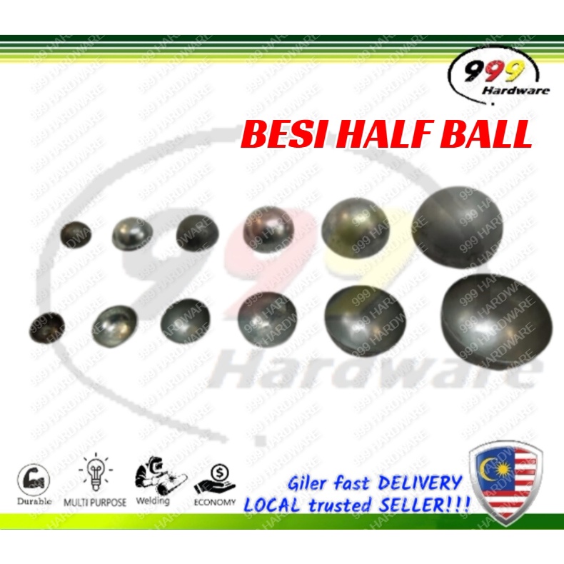 999 HALF BALL MILD STEEL CAPPING 半圆蓋封口 / END CAP / WALL PLUG TUTUP ...