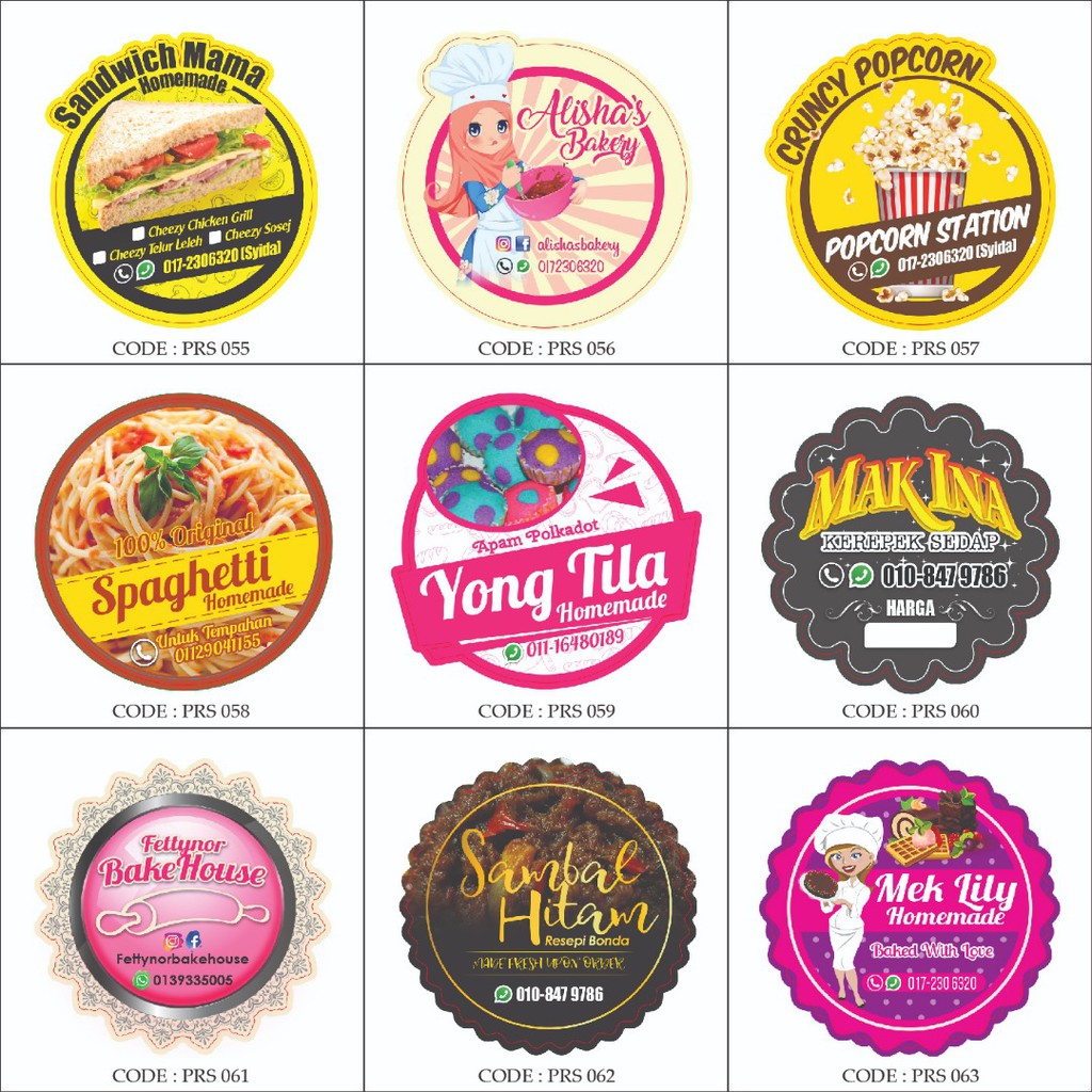 100 % FREE DESIGN || STICKER PRODUCT || 2CM X 4CM || WATERPROOF AND TEAR PROOF | Shopee Malaysia