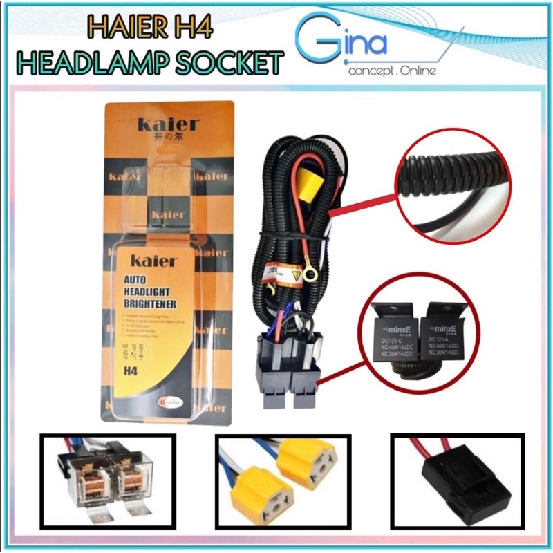 Universal Car H4 Headlamp Headlight Socket Relay | Shopee Malaysia
