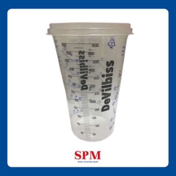 5PC DEVILBISS CALIBRATED GRADUATED PAINT MIXING CUP 600ML / (READY ...