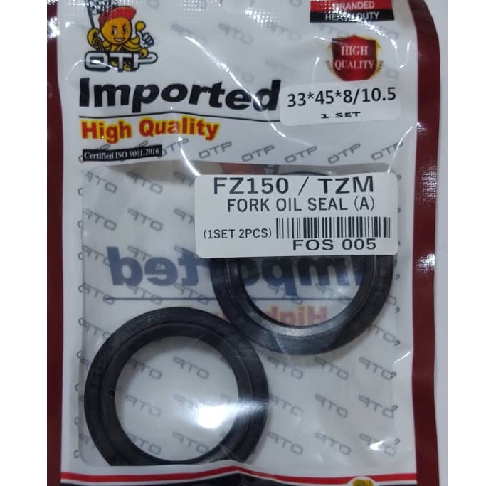 YAMAHA R15/FZ150/TZM FORK OIL SEAL SET (33*45*8/10.5) (OTP) 2 PCS ...
