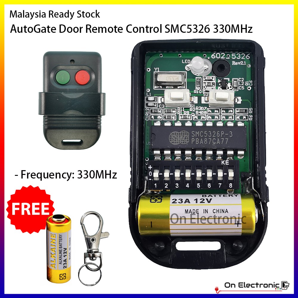 AutoGate Door Remote Control SMC5326 330MHz Auto Gate Wireless Remote ...