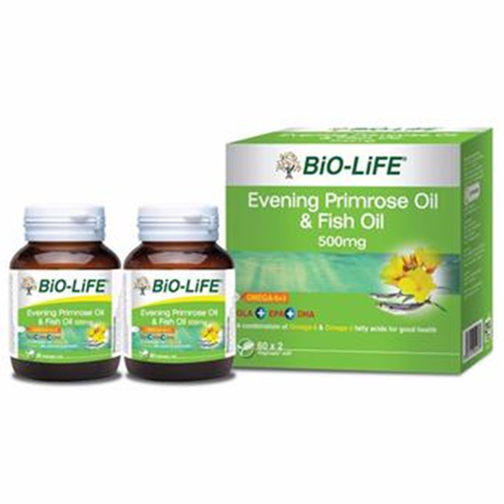 Bio-Life Evening Primrose Oil & Fish Oil 500mg (2X60'S) | Shopee Malaysia