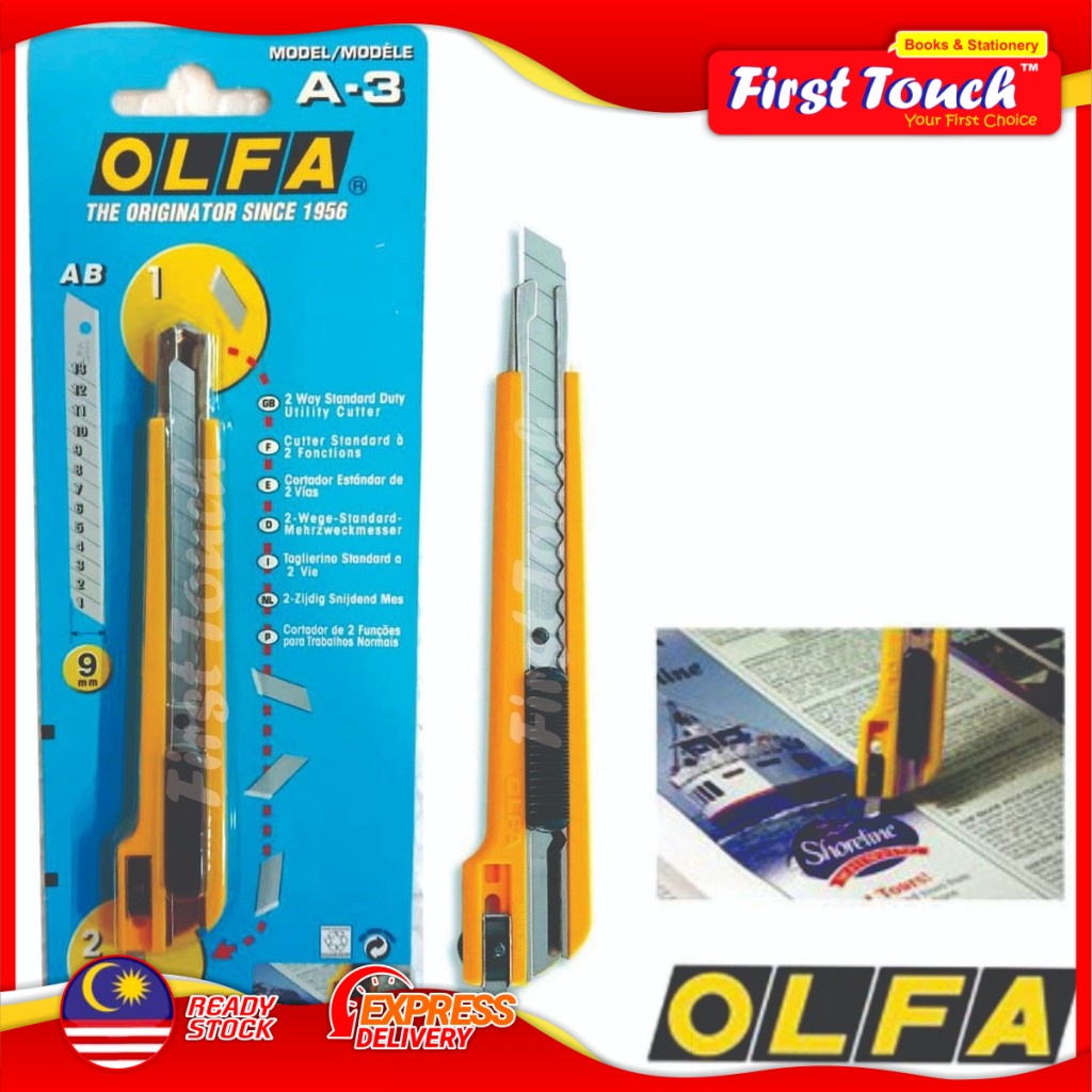 OLFA A-3 Two Way Standard Duty Utility Cutter Graphic Knife with Multiple Blade Two Way Cutter ...