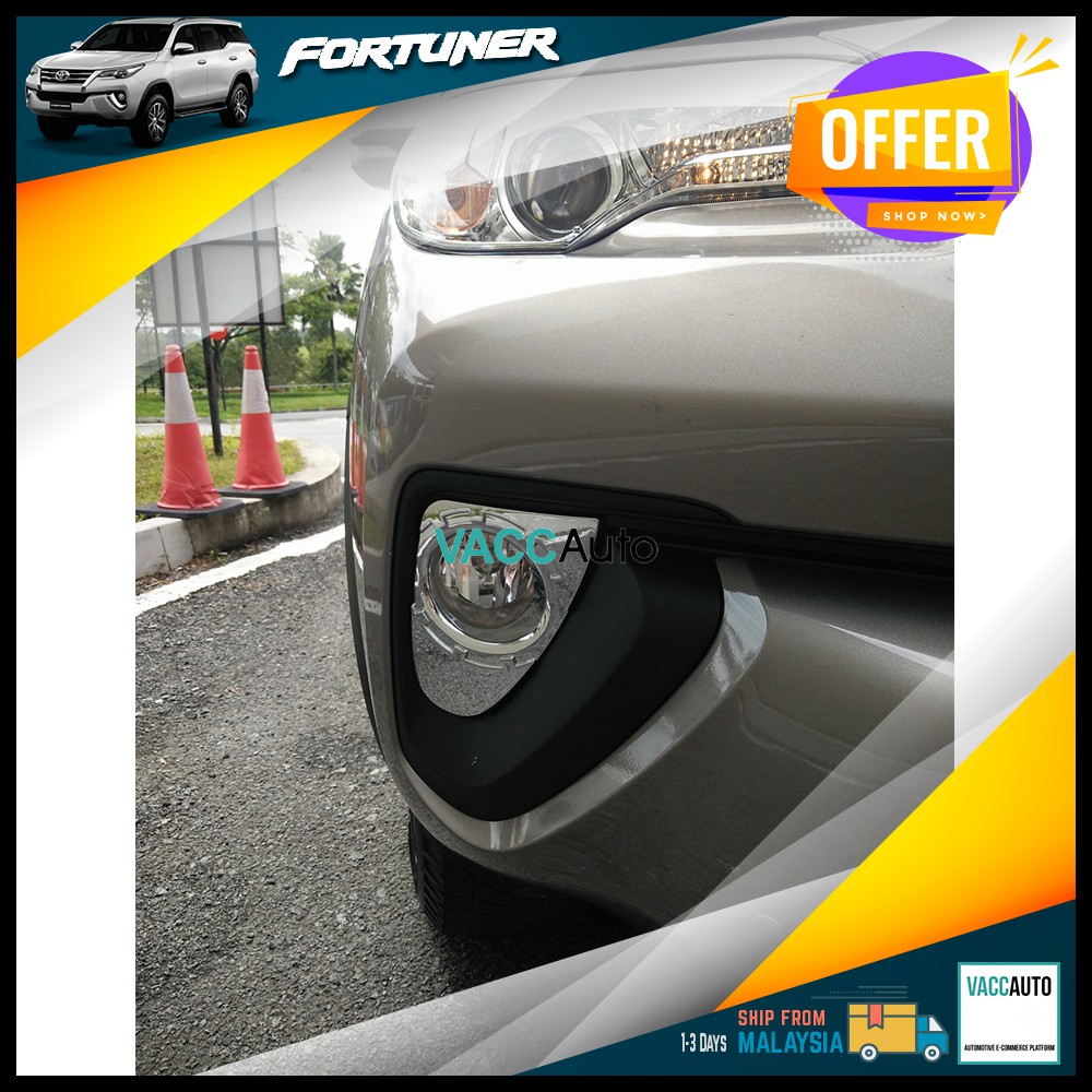 Toyota Fortuner Fog Lamp Chrome Cover Front Light Fog Lamp Frame Cover ...